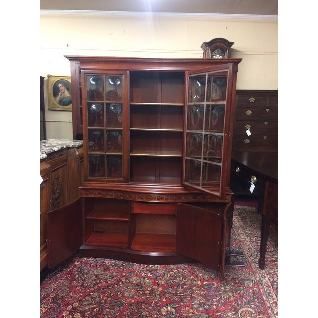 Federal Style China Cabinet, Bubble Glass Cabinet, Breakfront Two Piece ...