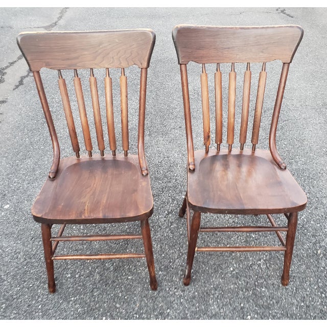 Mid 20th Century Murphy Furniture Early American Walnut Side Chairs, a ...