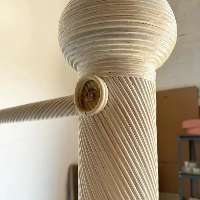 Boho Chic Swirl Pencil Reed King Size Canopy Bed Frame | Chairish