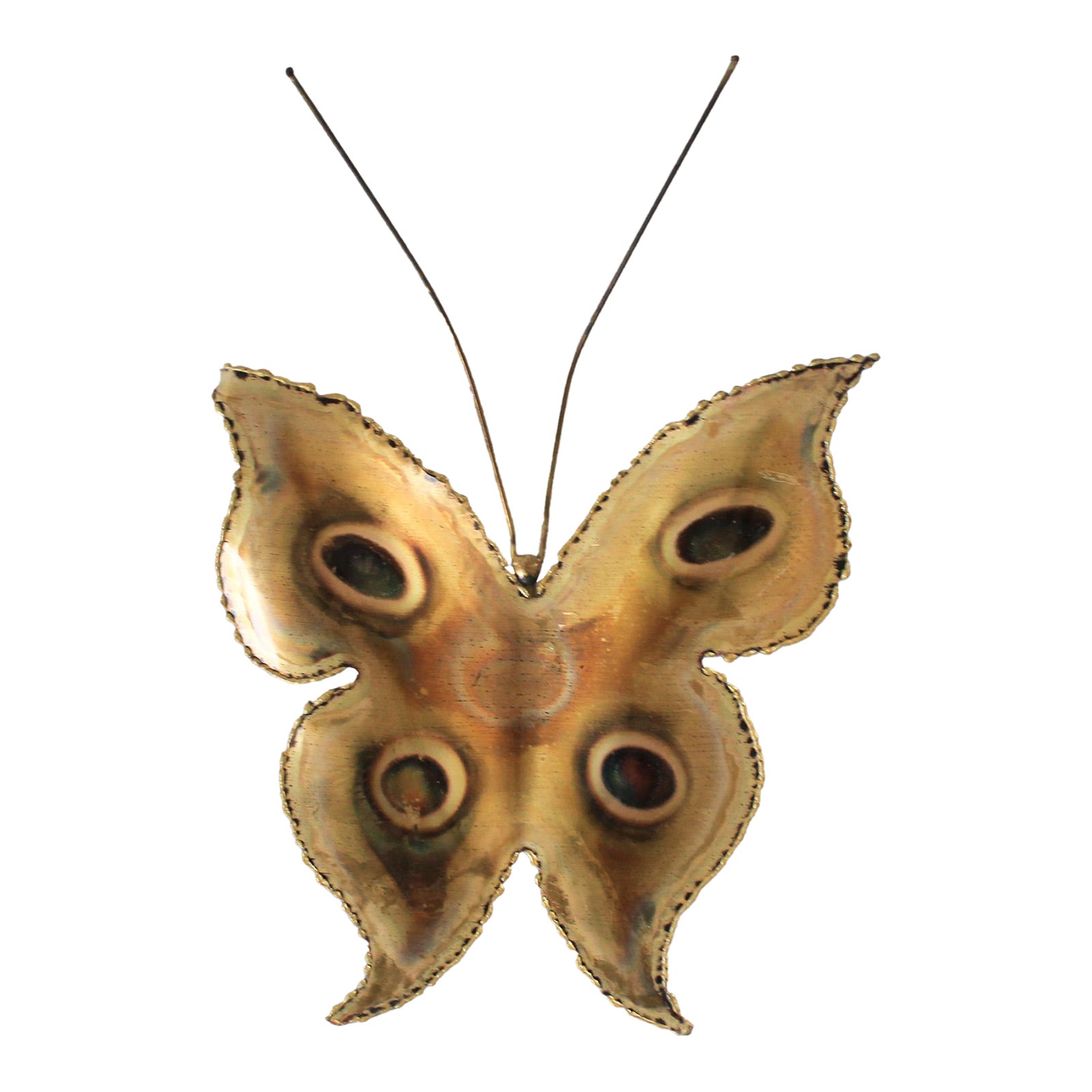 Vintage Brutalist Brass Butterfly Wall Hanging | Chairish