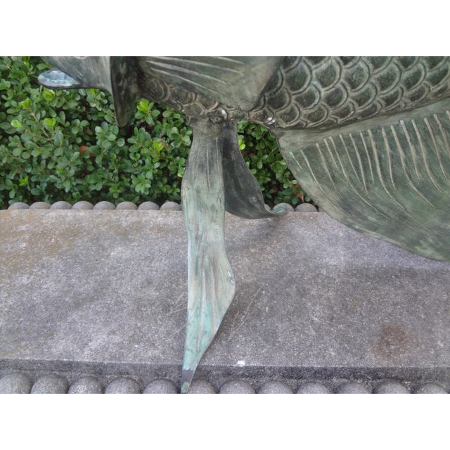 Japanese Bronze Koi Fish Sculpture | Chairish