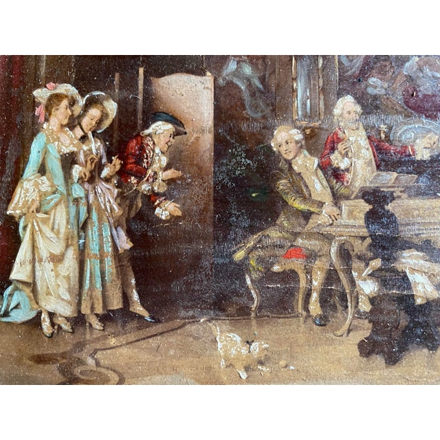 Antique Oil Painting Attributed to Adriano Cecchi | Chairish