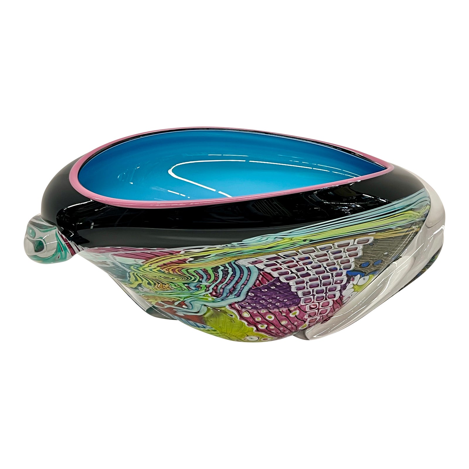 Vintage 1992 Oceanic Wave Series Hand-Blown Glass Vase by Peter ...