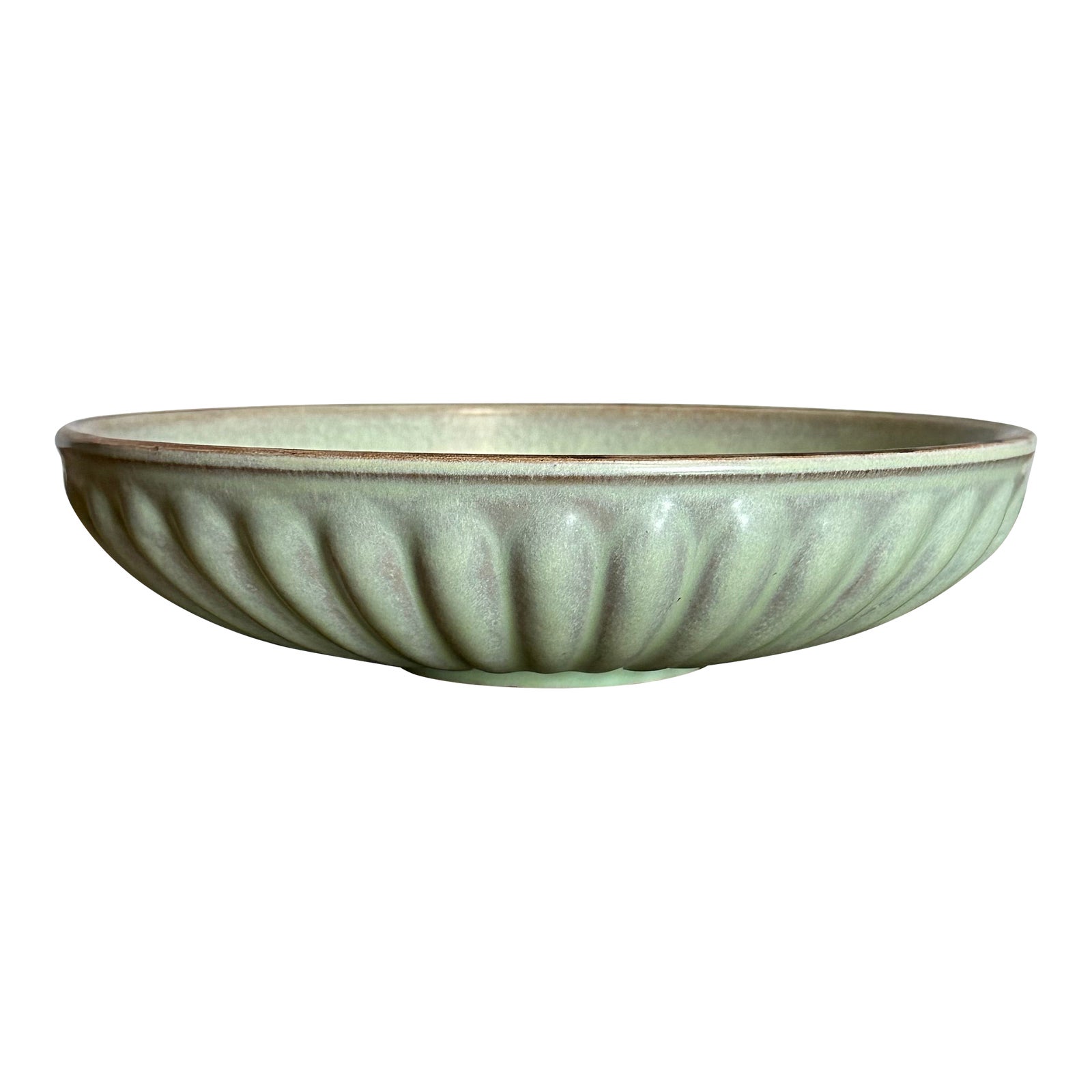 1950s Swedish Large Ceramic Low Bowl Attributed to Harald Östergren for ...