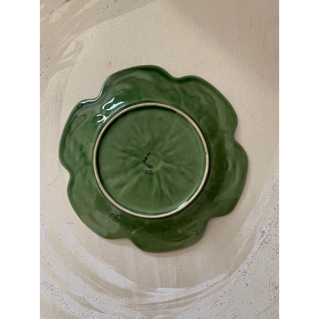 8" Dark Green Ceramic Cabbage Plate | Chairish
