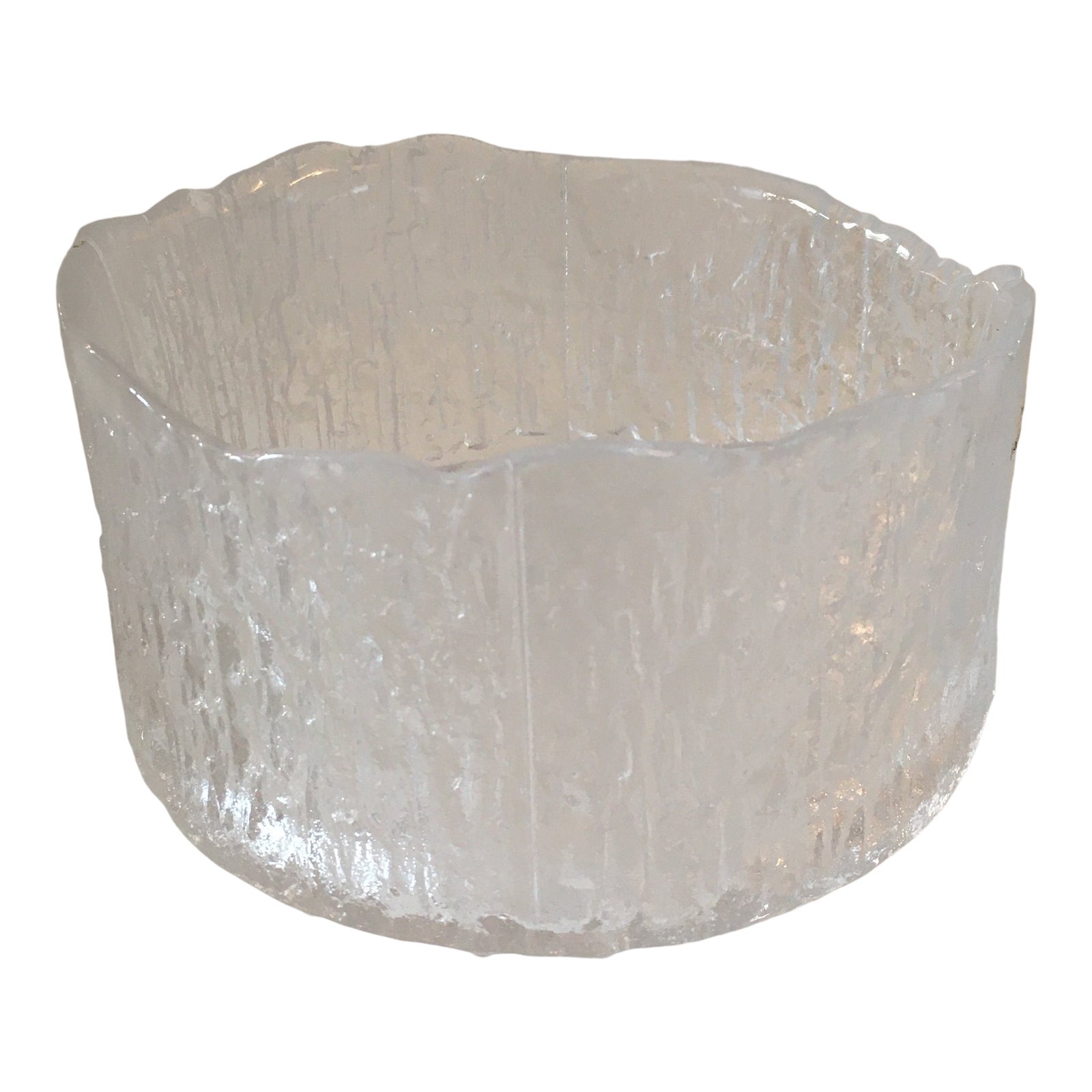 Skruf - Glass Molded and Textured Scalloped "Ice" Bowl | Chairish