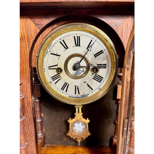 Antique American Welch Spring & Co 8 Day Gerster Table Clock | Chairish