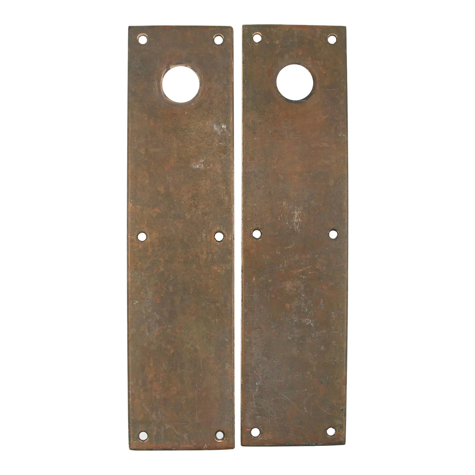 Pair of Vintage Brass 14 In. Entry Door Push Plates | Chairish