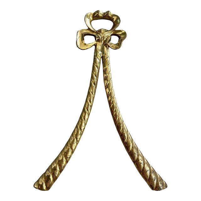 Vintage Hollywood Regency Brass Tied Bow & Ribbon | Chairish