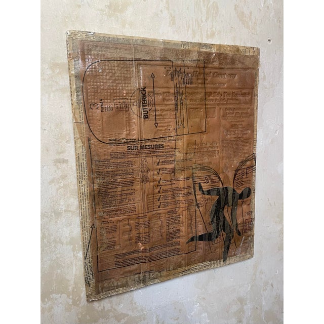 Original Wayne Cunningham Abstract Collage Painting | Chairish