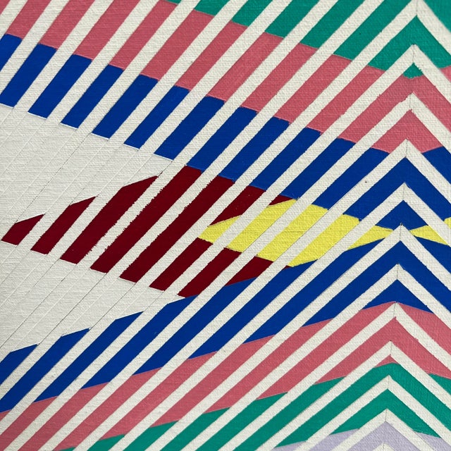 1980's Gabe Silverman Op-Art Acrylic on Canvas | Chairish