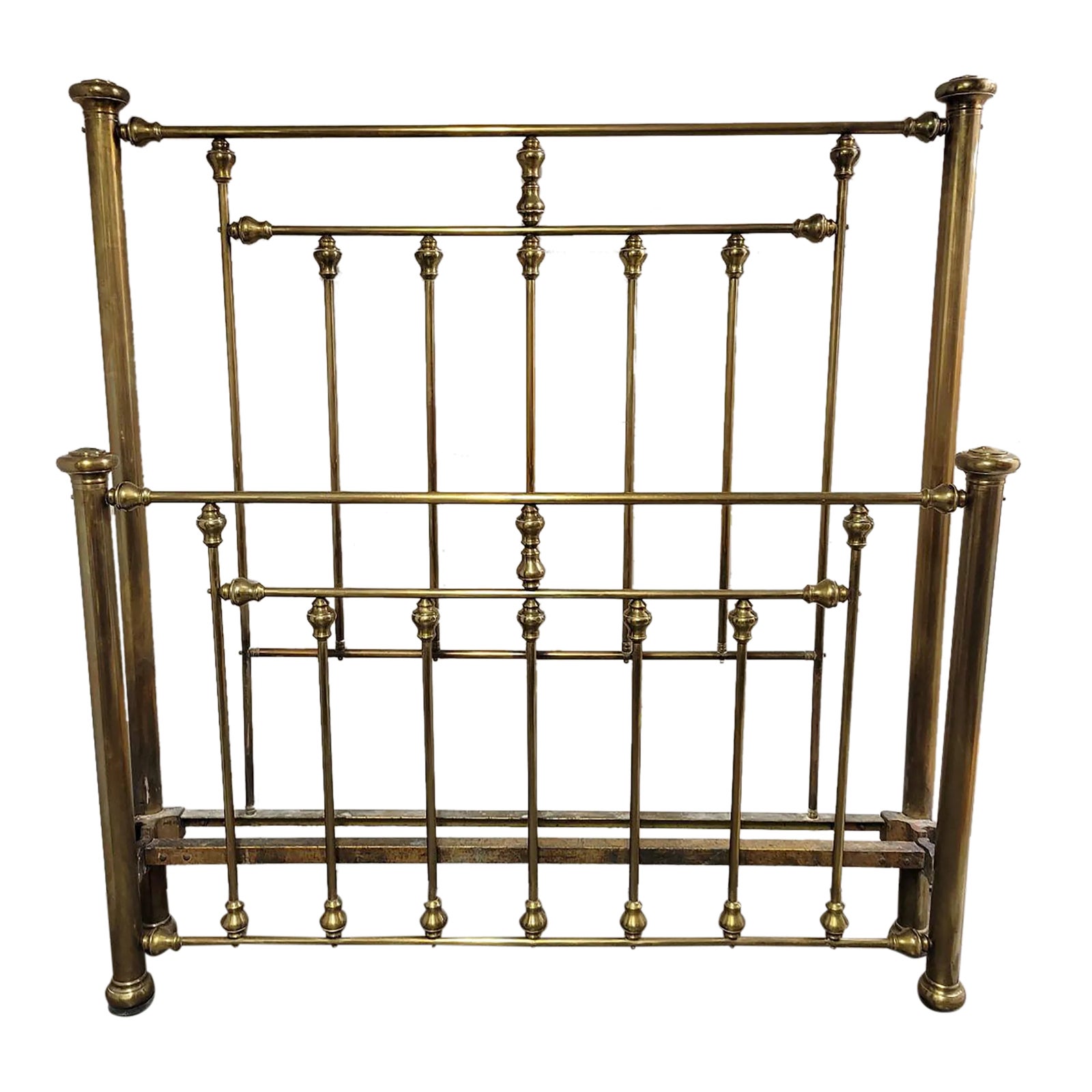 19th Century Brass Double Bed Bedframe | Chairish