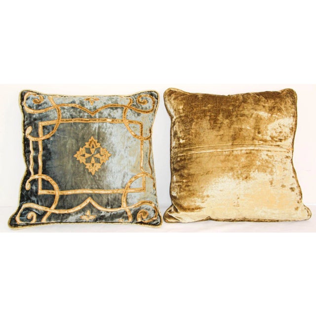 Baroque Venetian Style, Red and Gold Velvet Pillow, Elaborate Applique ...