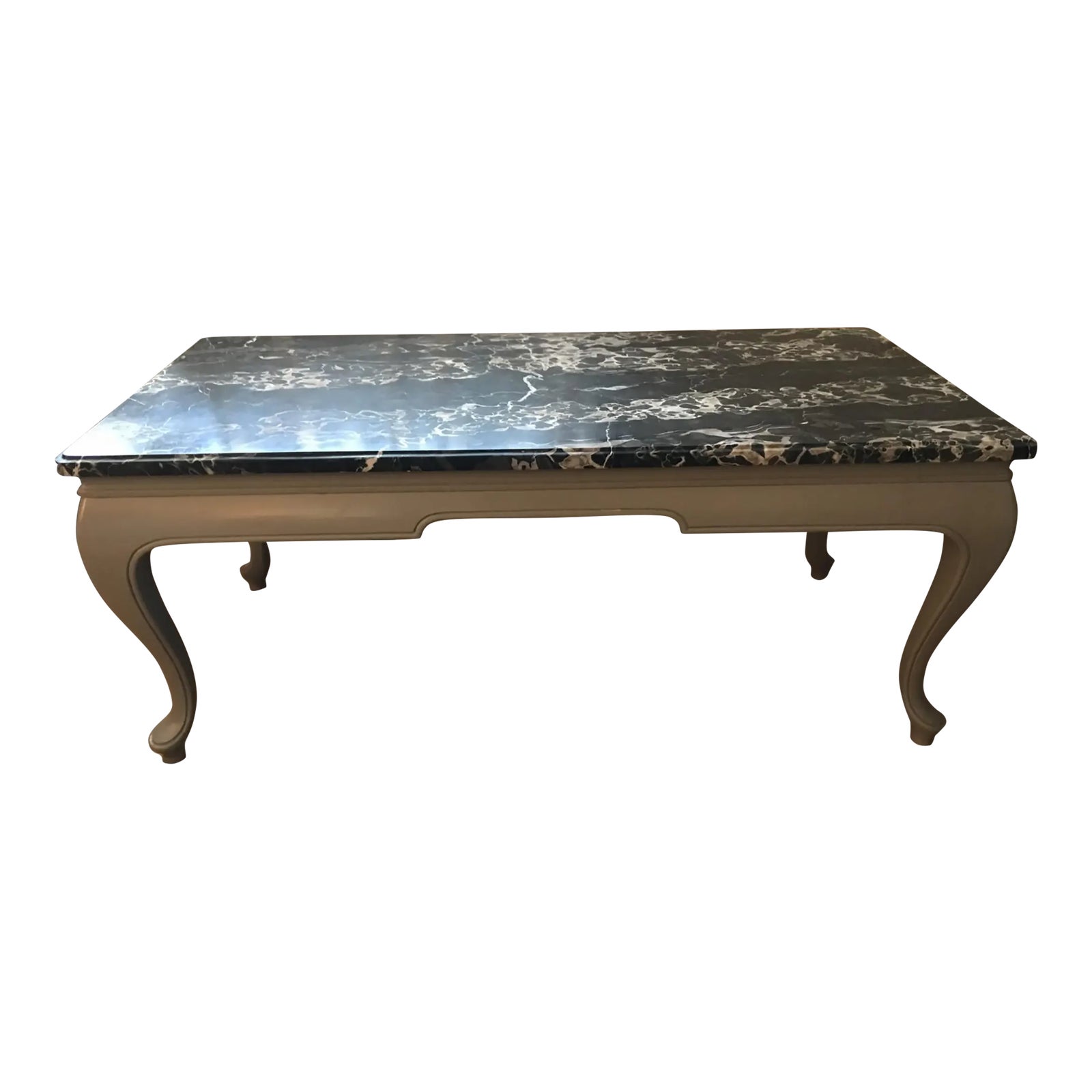 Vintage Louis XV Style Marble Top Coffee Table St. Laurent | Chairish