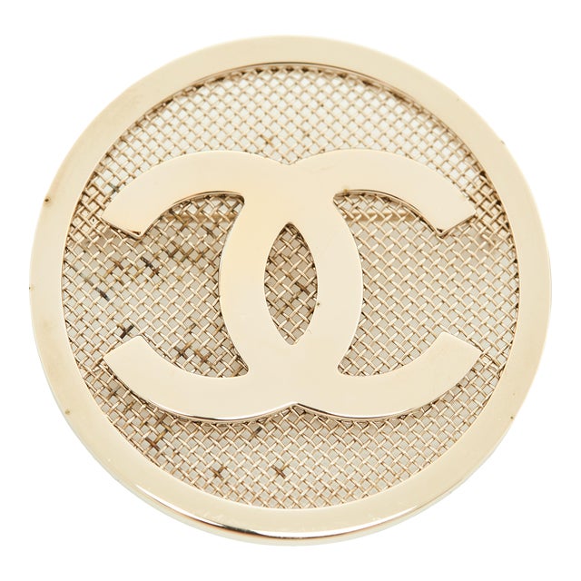 Chanel Cc Gold Tone Brooch | Chairish