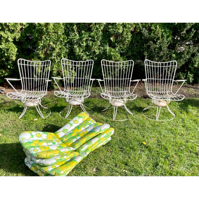 Vintage Homecrest Outdoor Patio Furniture Set 2 Tables 6 Chairs Swivel ...