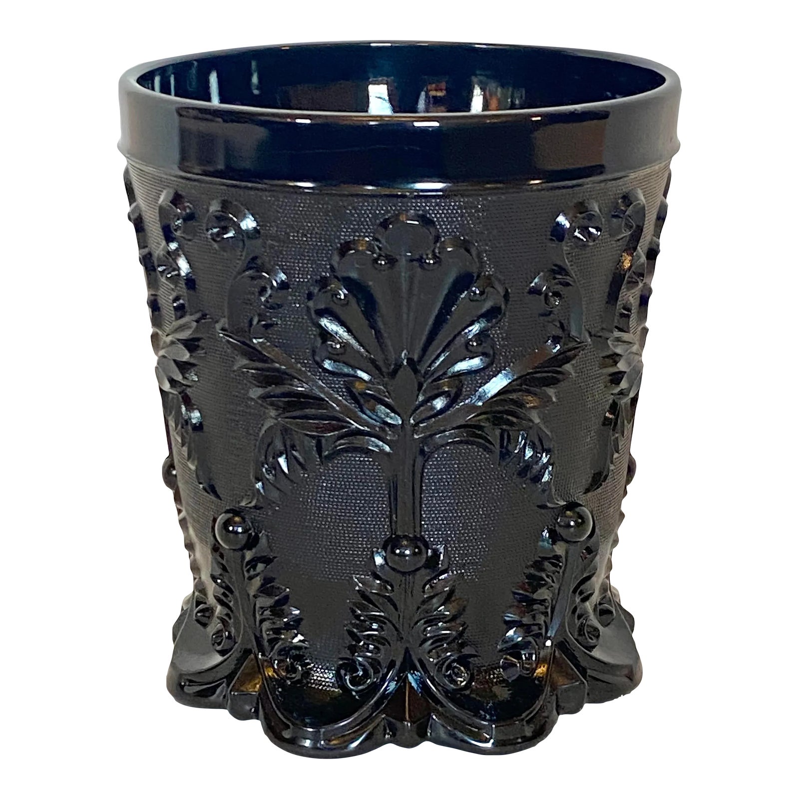 19th Century French Saint St. Louis Opaque Black Glass Crystal Vase ...