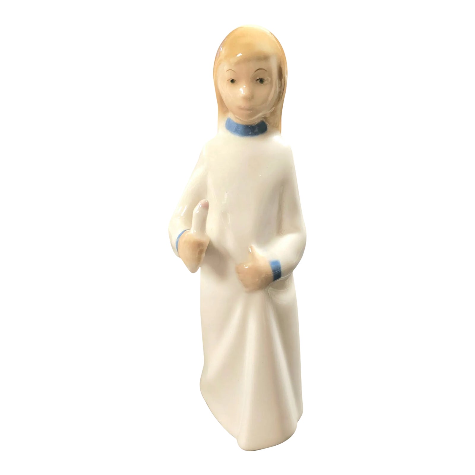 Rex Figurine Girl With Candle Porcelain Hand Painted Figurine | Chairish