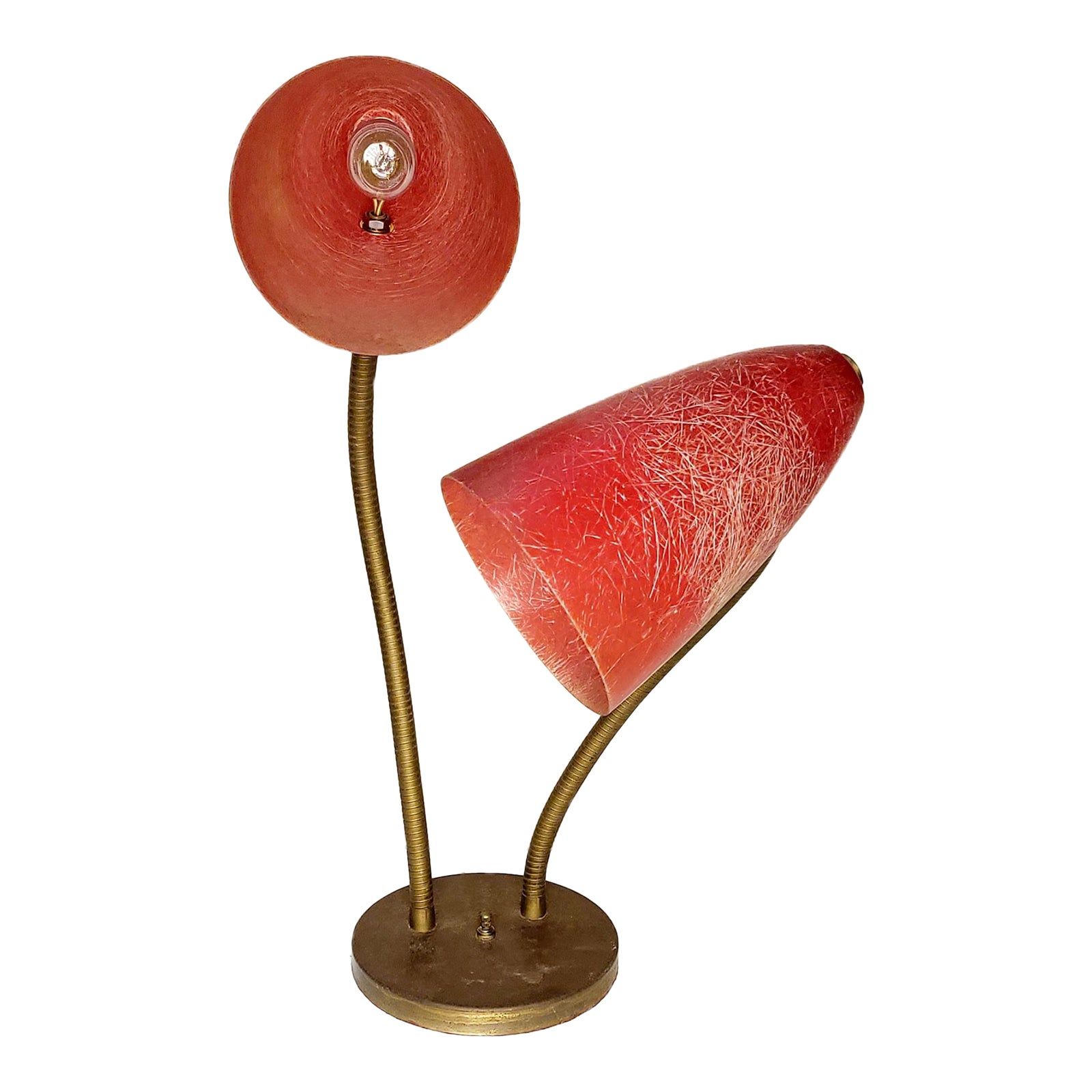 Vintage Spun Fiber Glass Shade Desk Lamp | Chairish
