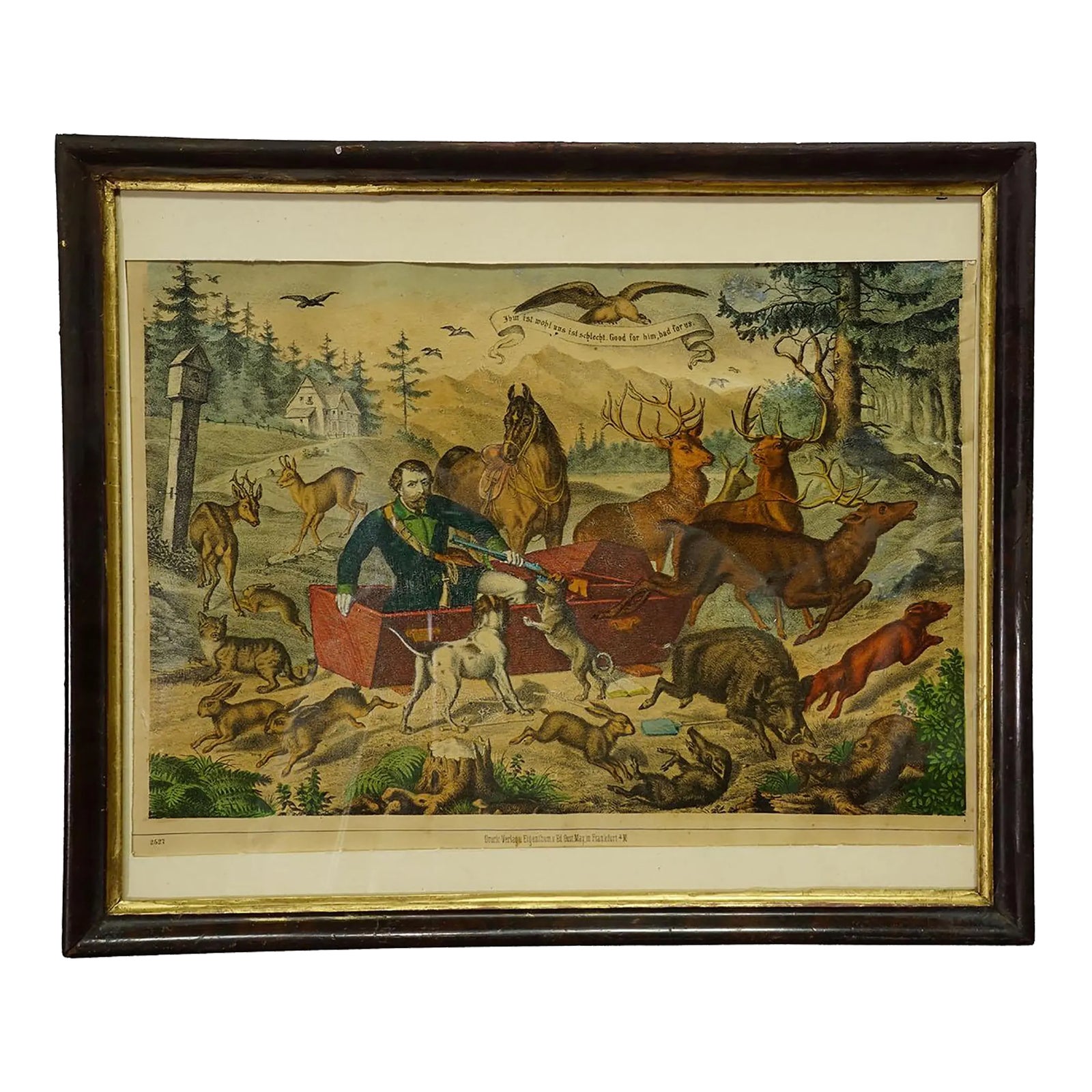 Antique Print 'The Hunter’s Awakening', Germany Late 19th Century ...