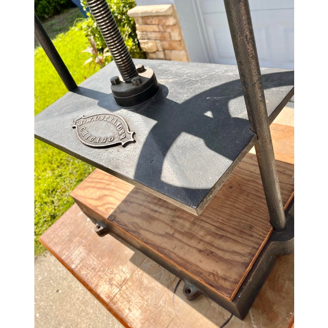 Antique Industrial Iron Book Press | J W Ostrander of Chicago C.1800s ...