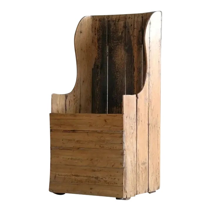 Midcentury Pine Wood Crate Chair in the Manner of Gerrit Rietveld ...
