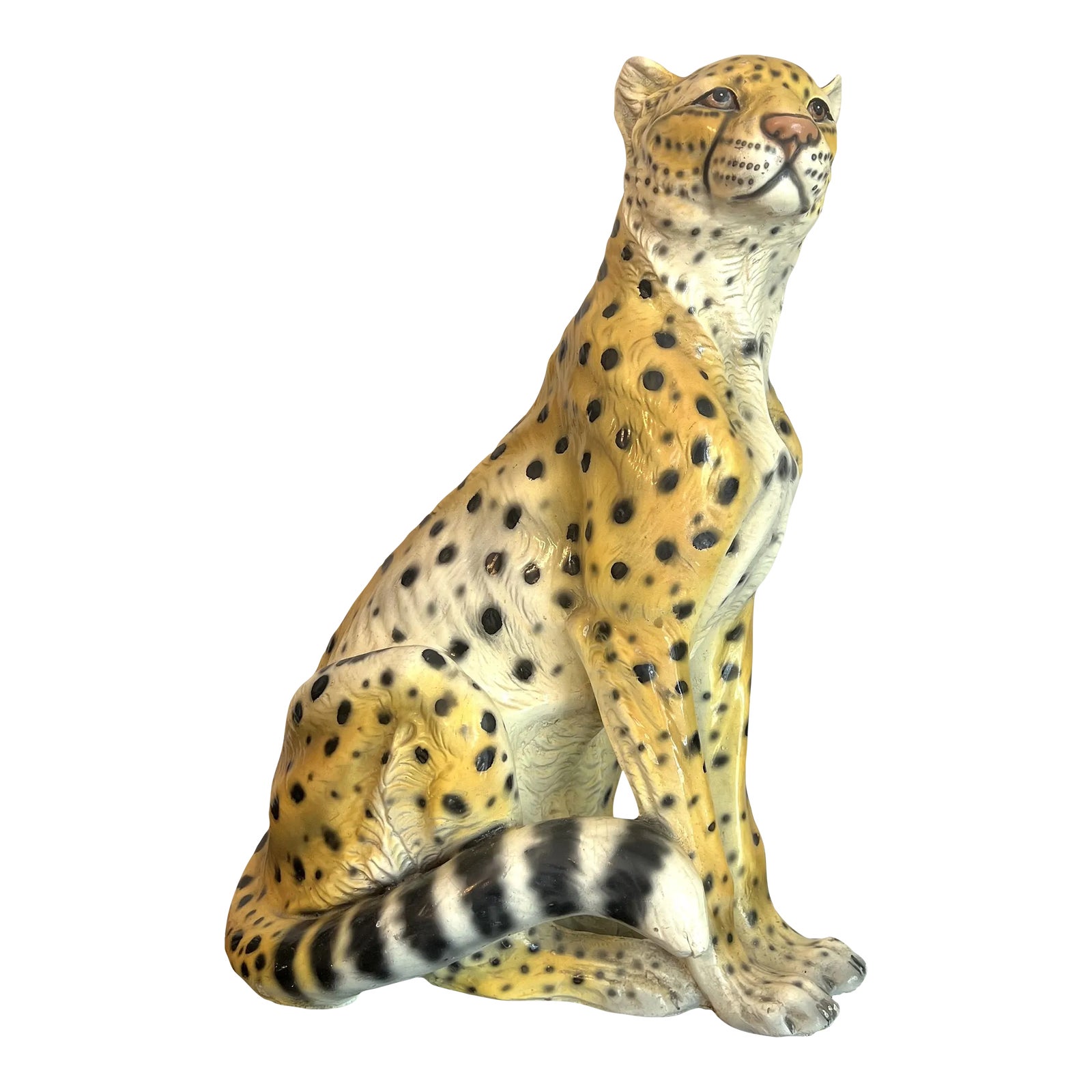 1960's Life Size Earthenware Cheetah Floor Figure Italy | Chairish