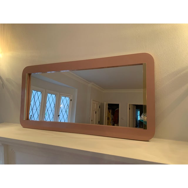 80s Pink Lacquer Blush and Gold Mirrors - Set of 2 | Chairish