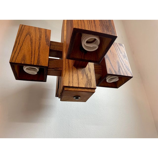 1970s Modernist Architectural Box-Form Swag Chandelier | Chairish