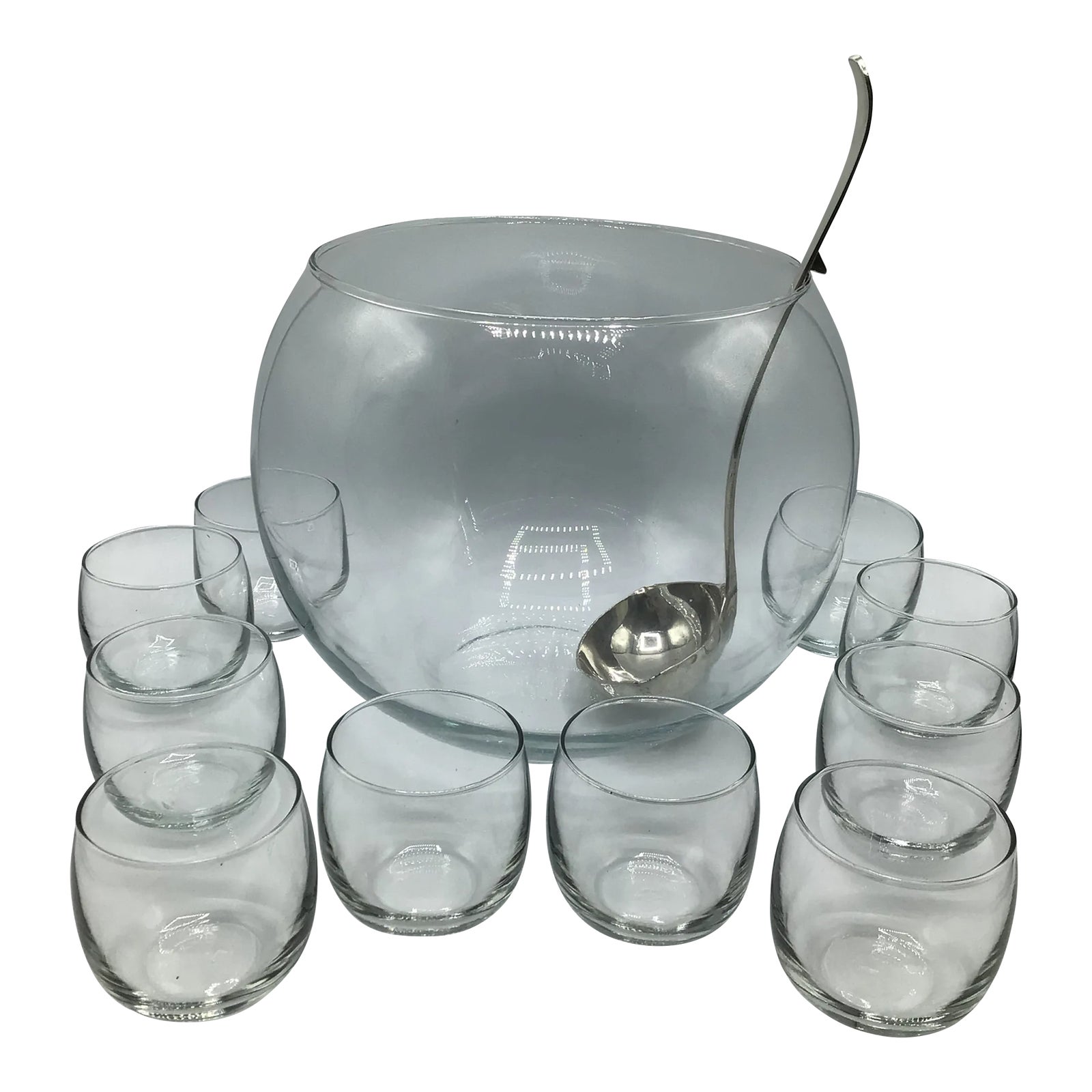 Vintage Crisa Punch Bowl 10 Signed Punch Cups and Silver Plated Italian ...