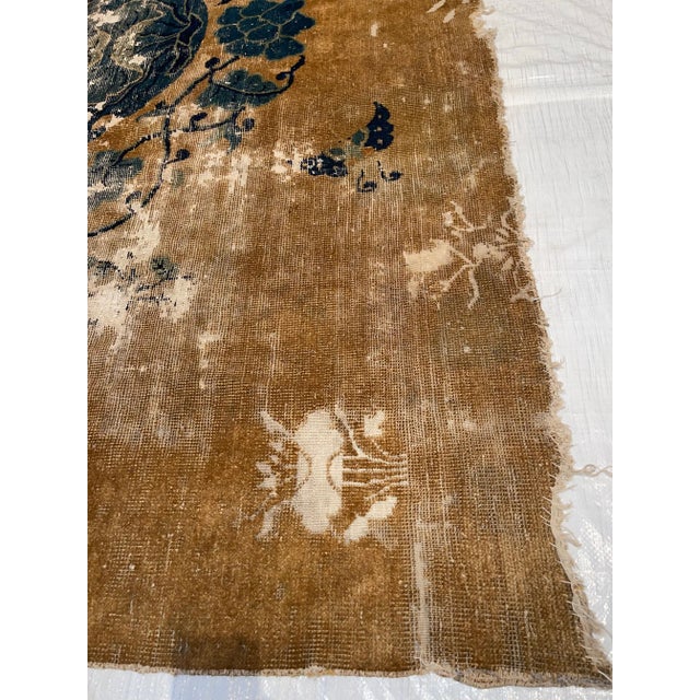 1800s Antique Chinese Floral Design Rug | Chairish