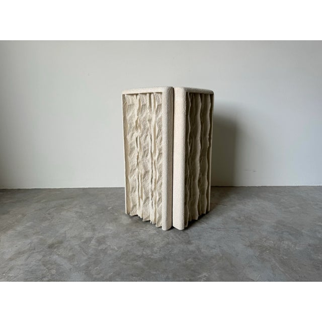 1980's Postmodern Sculptural Cast Plaster Console Table W/ Glass Top ...