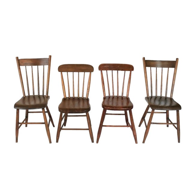 Antique Spindle Back Chairs S/4 | Chairish