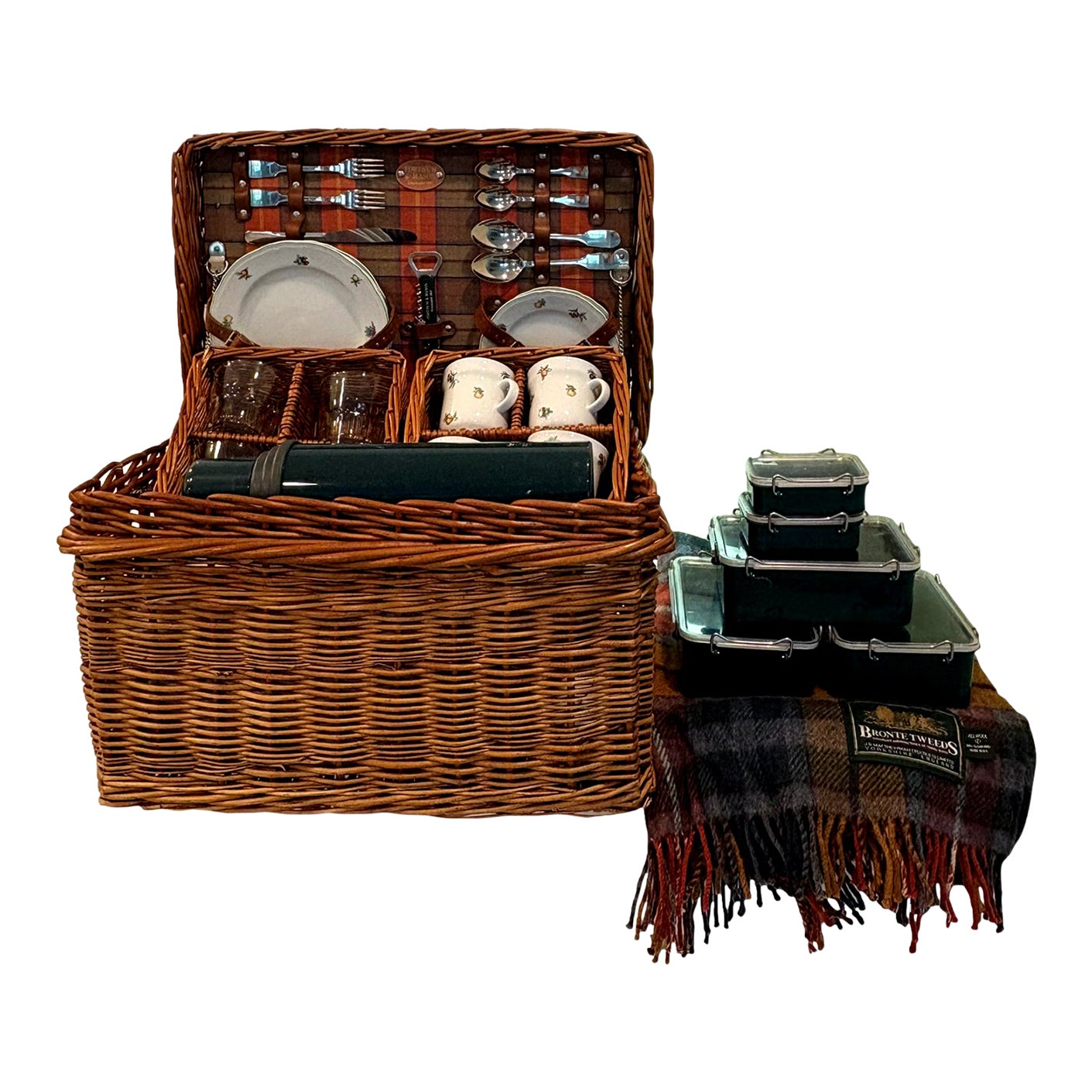 Vintage Fortnum & Mason Picnic Hamper Ginori Porcelain With Bronte ...