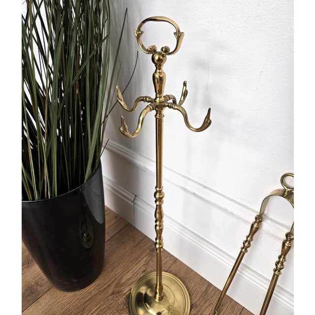 Vintage Italian Brass Fireplace Fire Tool Set with Stand, 1980s, Set of ...
