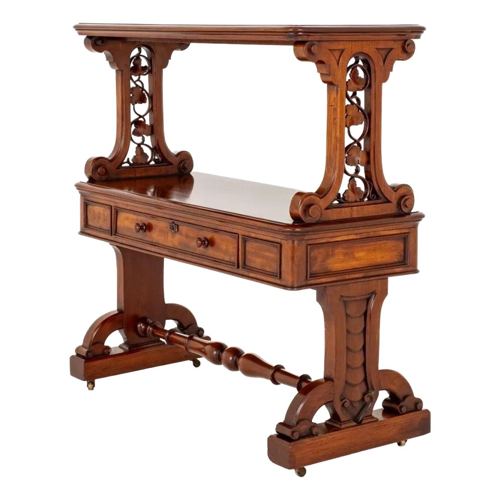 Victorian Dumb Waiter Mahogany Bookcase, 1860 | Chairish