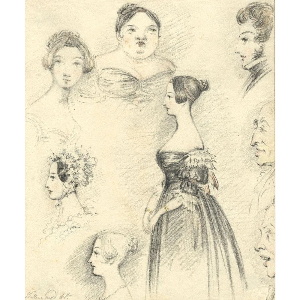Walter Sneyd, Sheet of Caricature Portraits, Early 19th Century ...