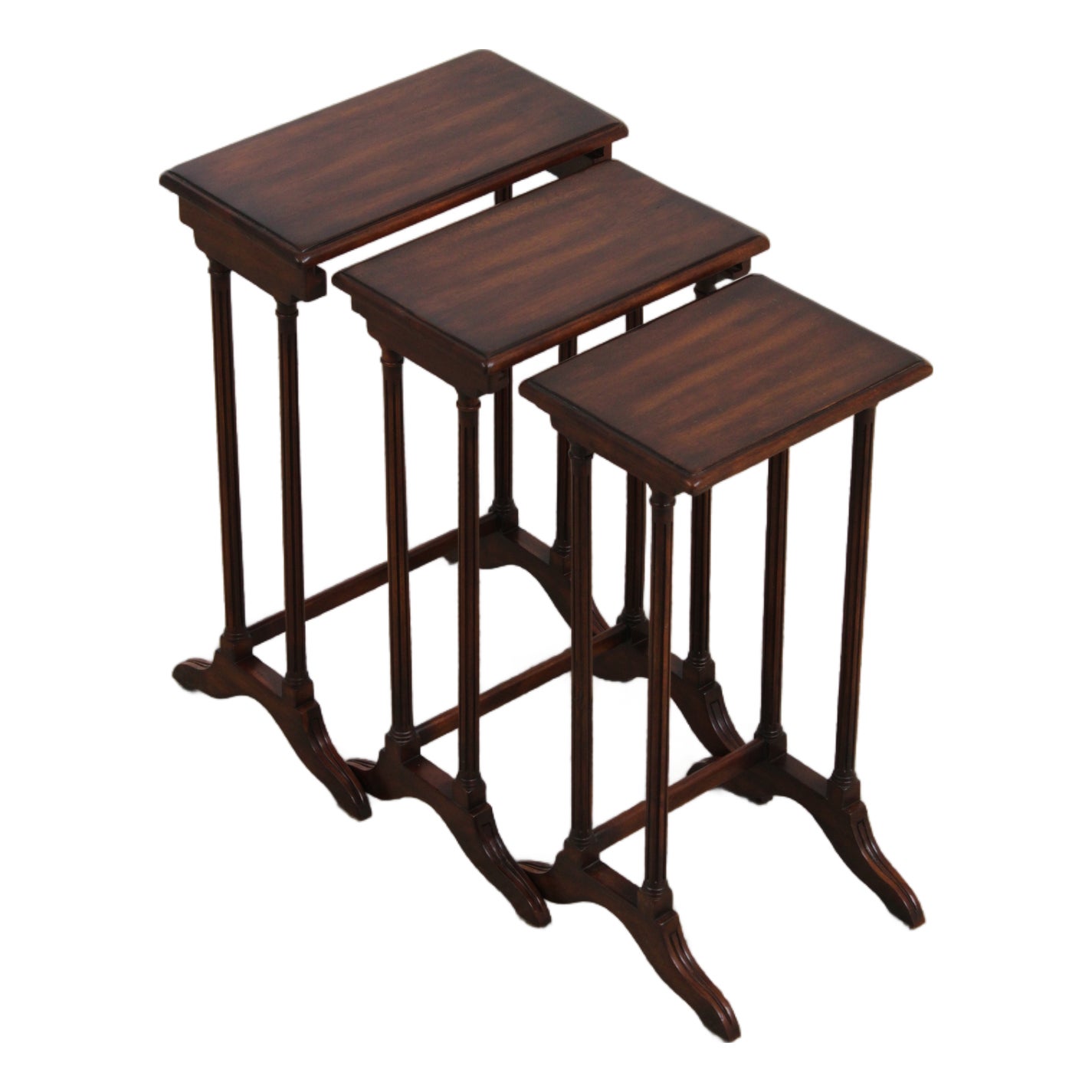 Theodore Alexander Set of 3 Mahogany Nesting Tables | Chairish