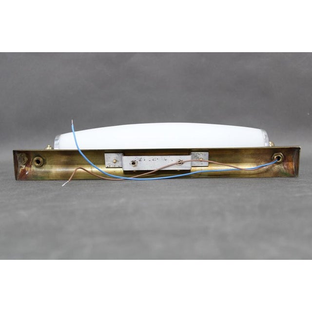 Art Deco Brass and Opaline Glass Wall Light, Italy, 1940s | Chairish