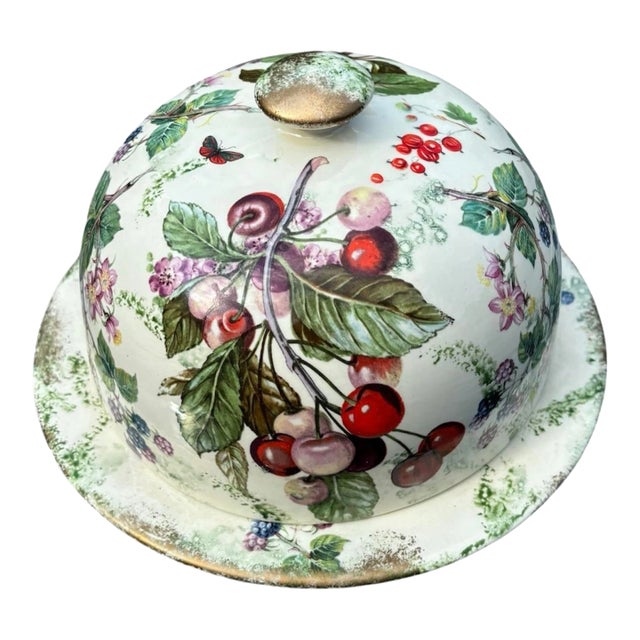 Vintage Wydnor Hall Pottery Covered Cheese Server Gold Bramble ...