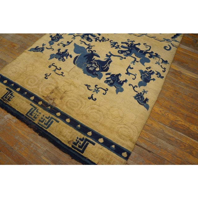Mid 19th Century Antique Chinese Ningxia Rug 4' 4'' X 5' 8'' | Chairish