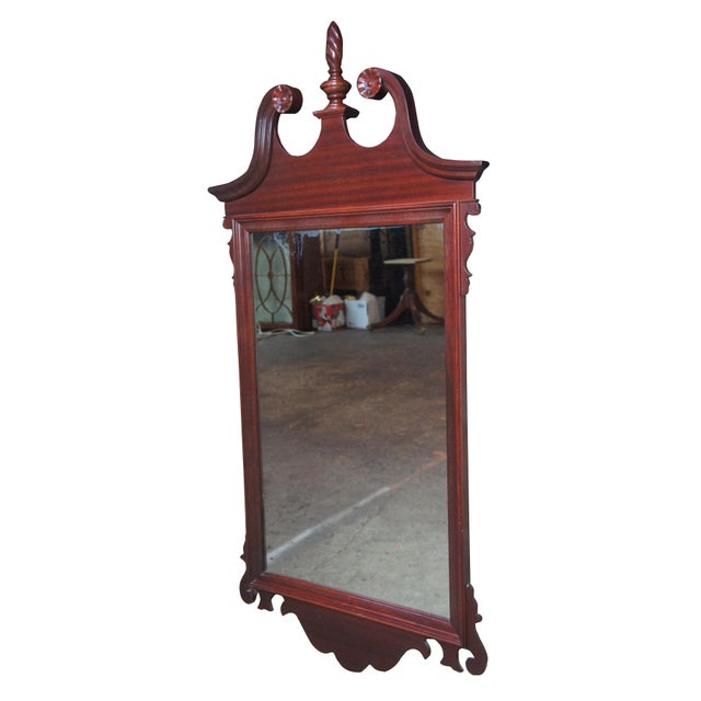 Vintage Federal Style Mahogany Broken Pediment Wall Hanging Mirror 48 ...