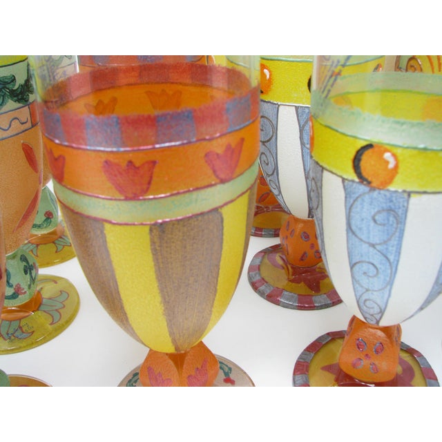Vintage Smithereens Custom Hand-Painted Water Goblets / Iced Tea ...
