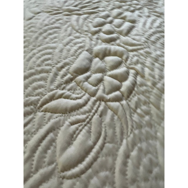1980s Handmade Hand-Quilted Solid Ivory Quilt With Rod Pocket for Wall ...
