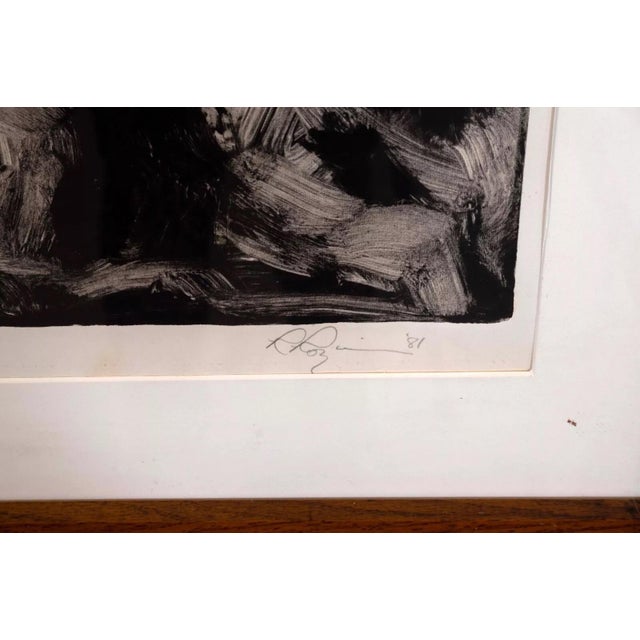 Post Modern Black and White Abstract Expressionist Monoprint Signed ...