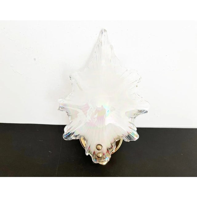 Modern Iridescent Shell Wall Light | Chairish
