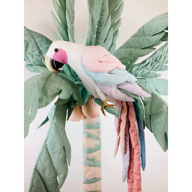 Vintage 1980s Palm Tree Soft Sculpture Textile Art | Chairish