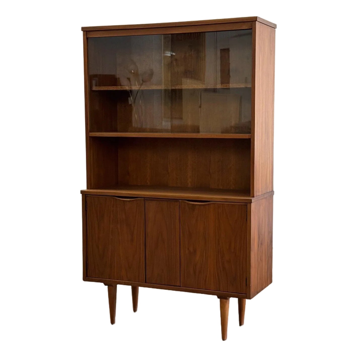 1960s Mid Century Walnut Hutch | Chairish