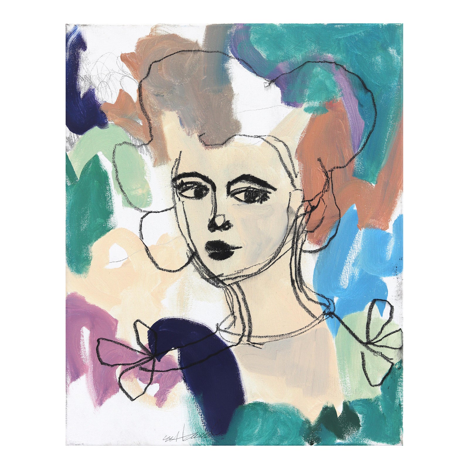Elise - Colorful Pastel Figurative Abstract Feminine Portrait Original ...