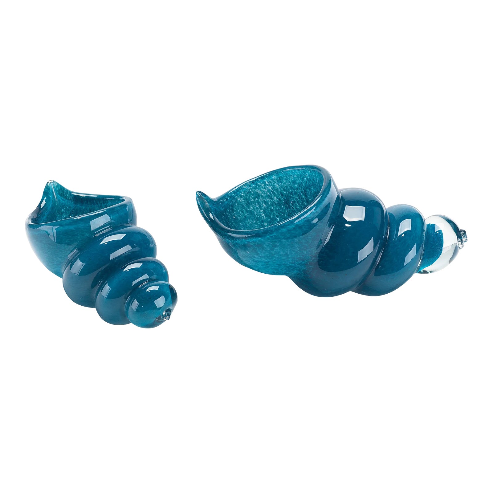 Ariel Shells in Blue - Set of 2 | Chairish